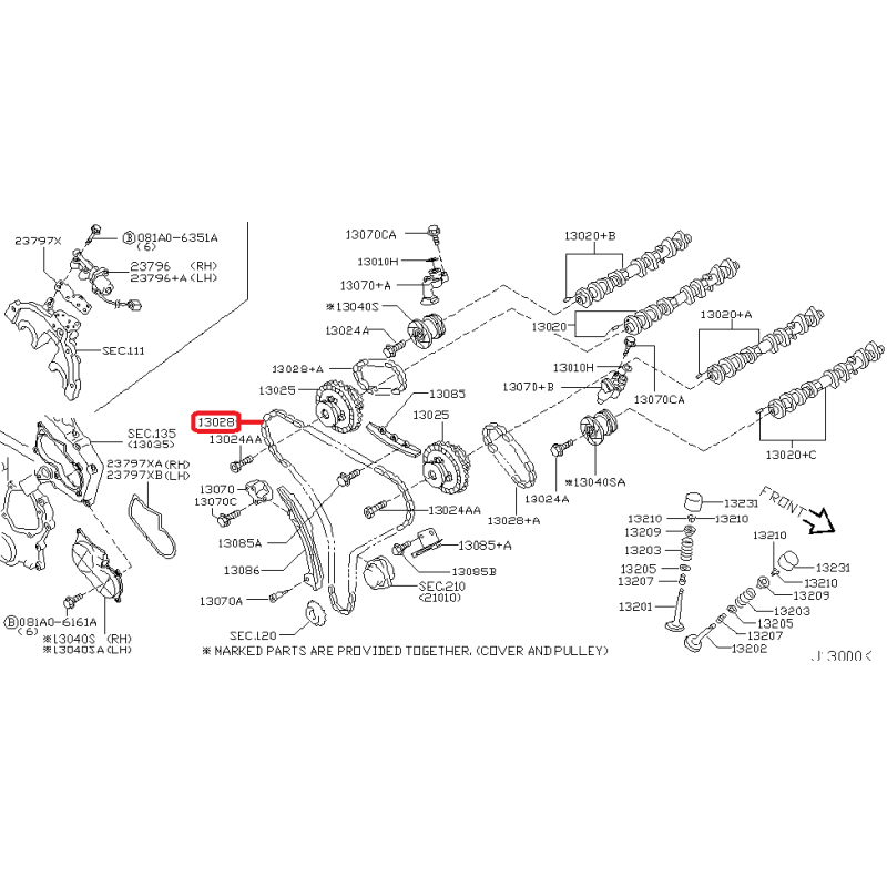 Timing chain OE for Nissan 350Z VQ35DE / Infiniti G35 G37 FX35 VQ25HR
